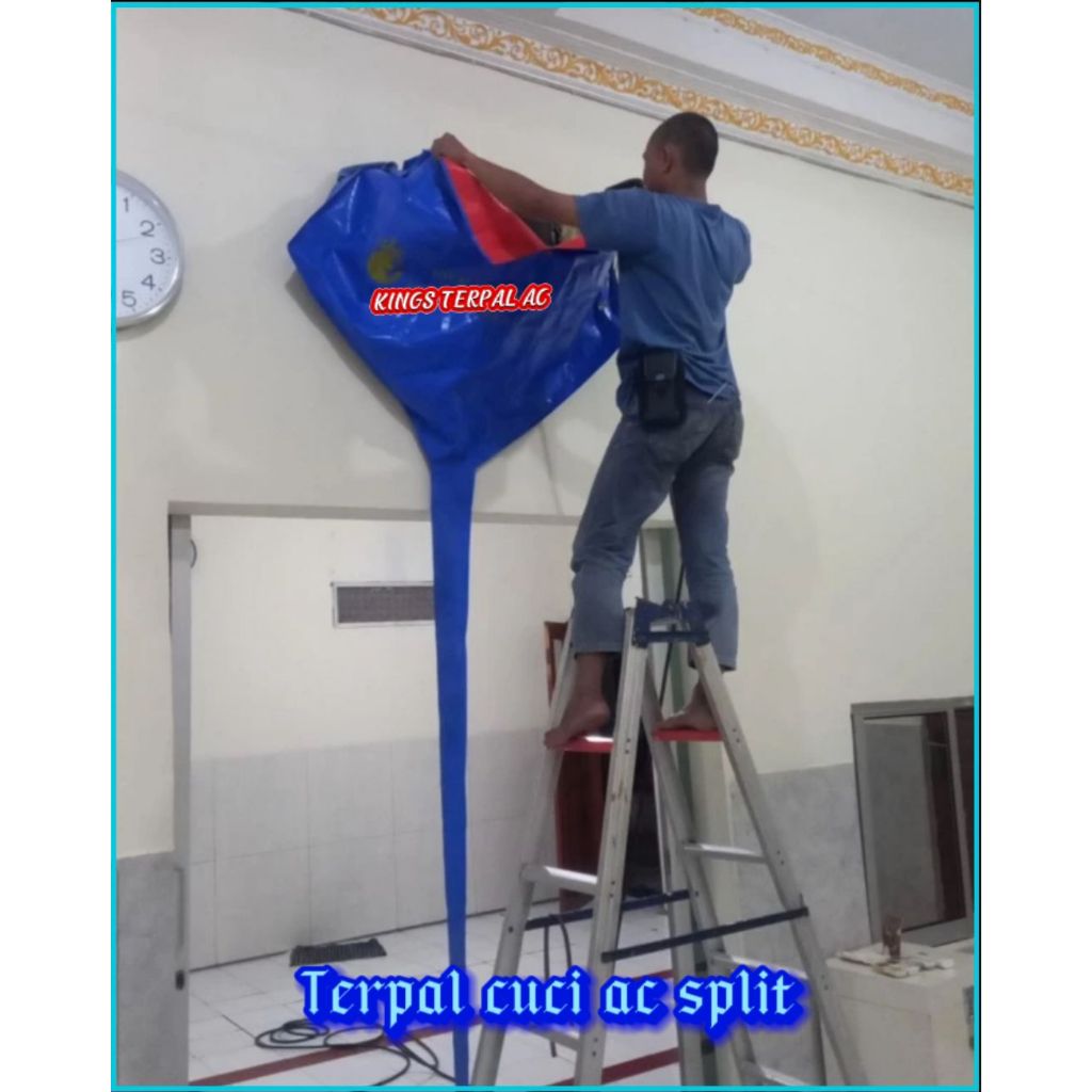 Jual COVER CUCI AC SPLIT UKURAN 0,5-2PK/TERPAL PLASTIK CUCI AC/COVER ...