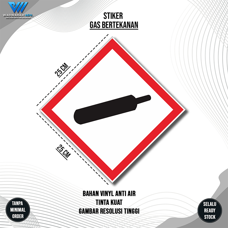 Jual Stiker label Simbol limbah B3 K3 Hazmat Gas Bertekanan Bahan Vinyl ...