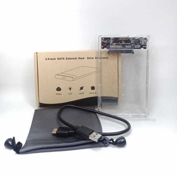 Jual Casing Case Harddisk SATA 2.5" USB 3.0 Eyota S8 Transparan Free ...