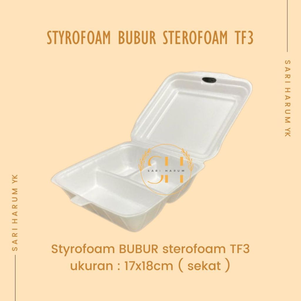 Jual Box Gabus TF3 | Kotak Makan Polos Nasi | Styrofoam | Sterofoam ...