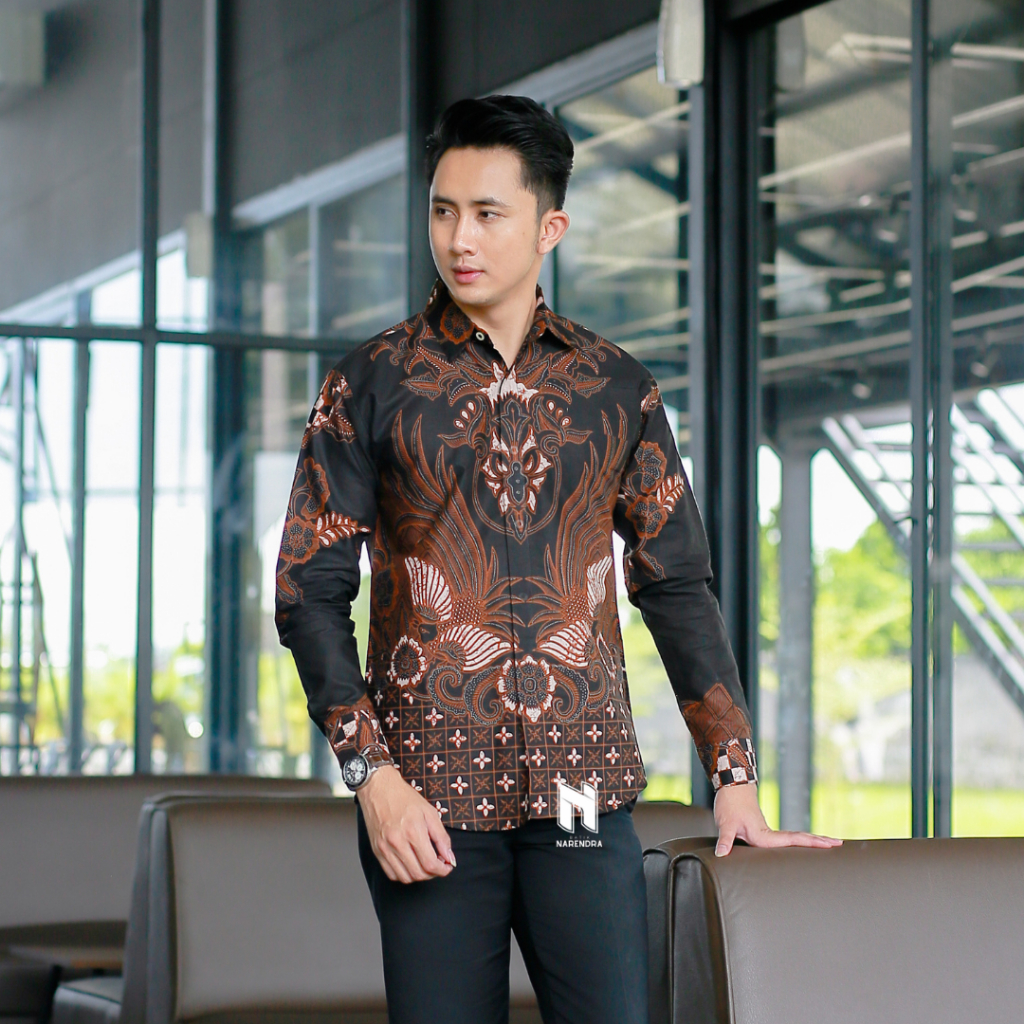 Jual Batik Narendra | Kemeja Batik Pria Alusan Modern Slimfit Anak Muda Lengan Panjang Motif ...