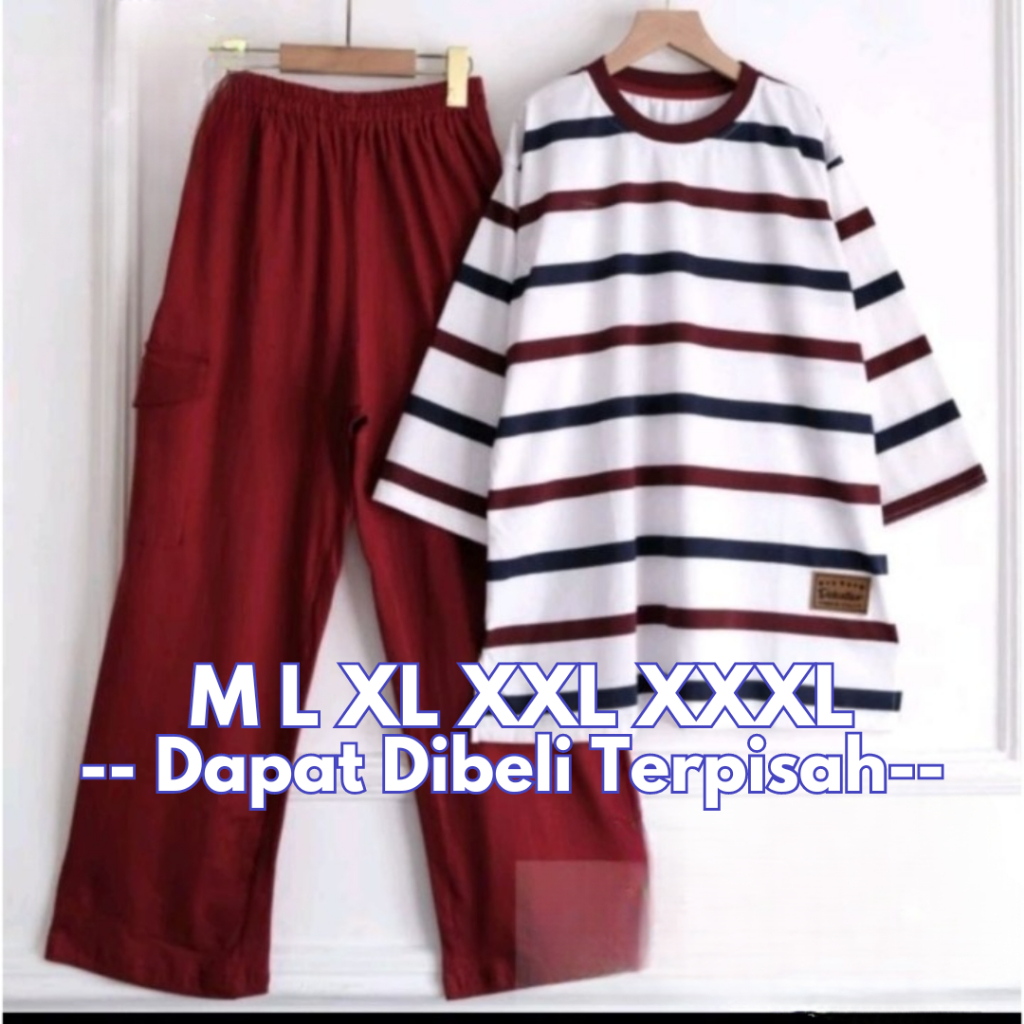 Jual Baju Setelan Wanita Brenda Set BO Kaos Katun Combed M L XL XXL ...