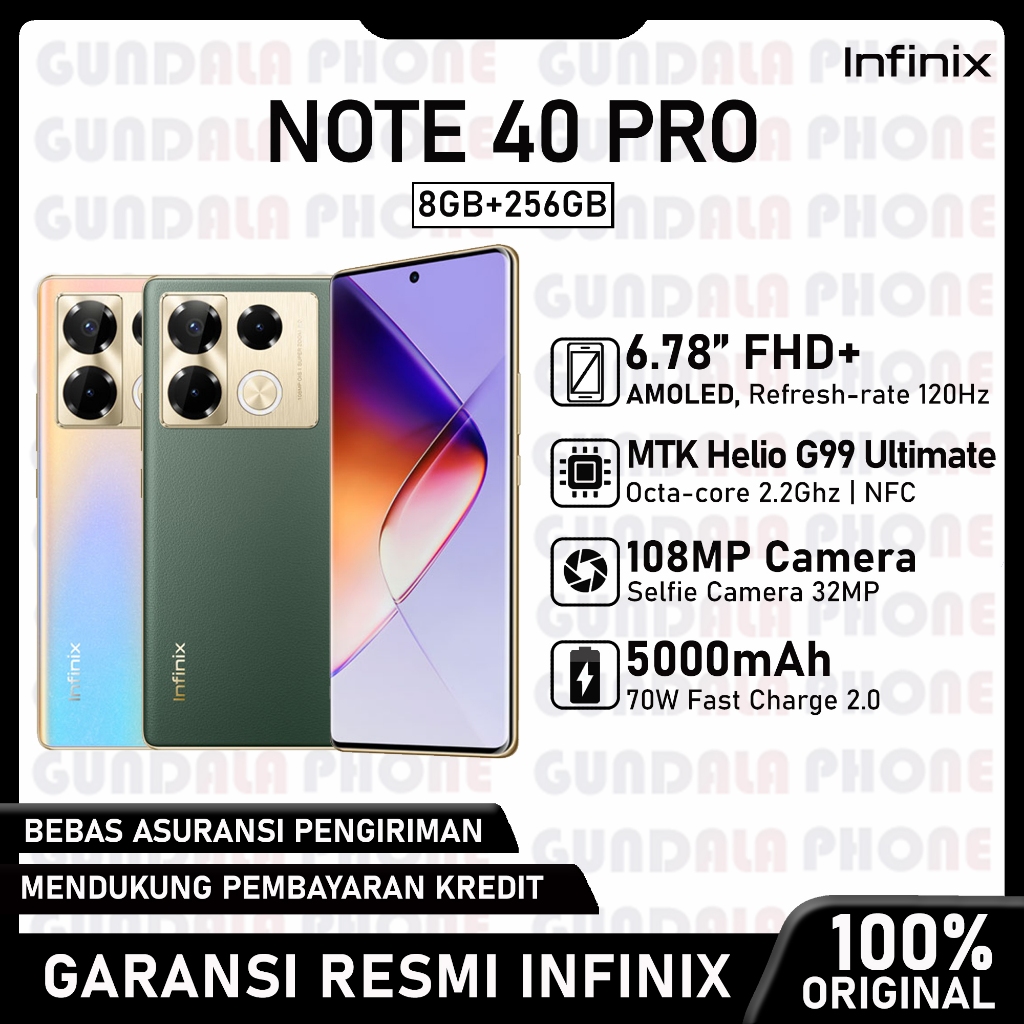 Jual Infinix NOTE 40 PRO 8/256 - Garansi resmi | Shopee Indonesia