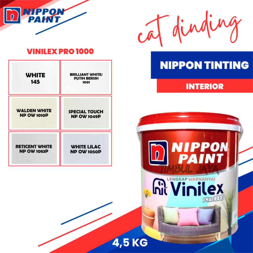 Jual VINILEX Pro1000 4,5Kg Cat Tembok Nippon Paint Interior Dalam ...