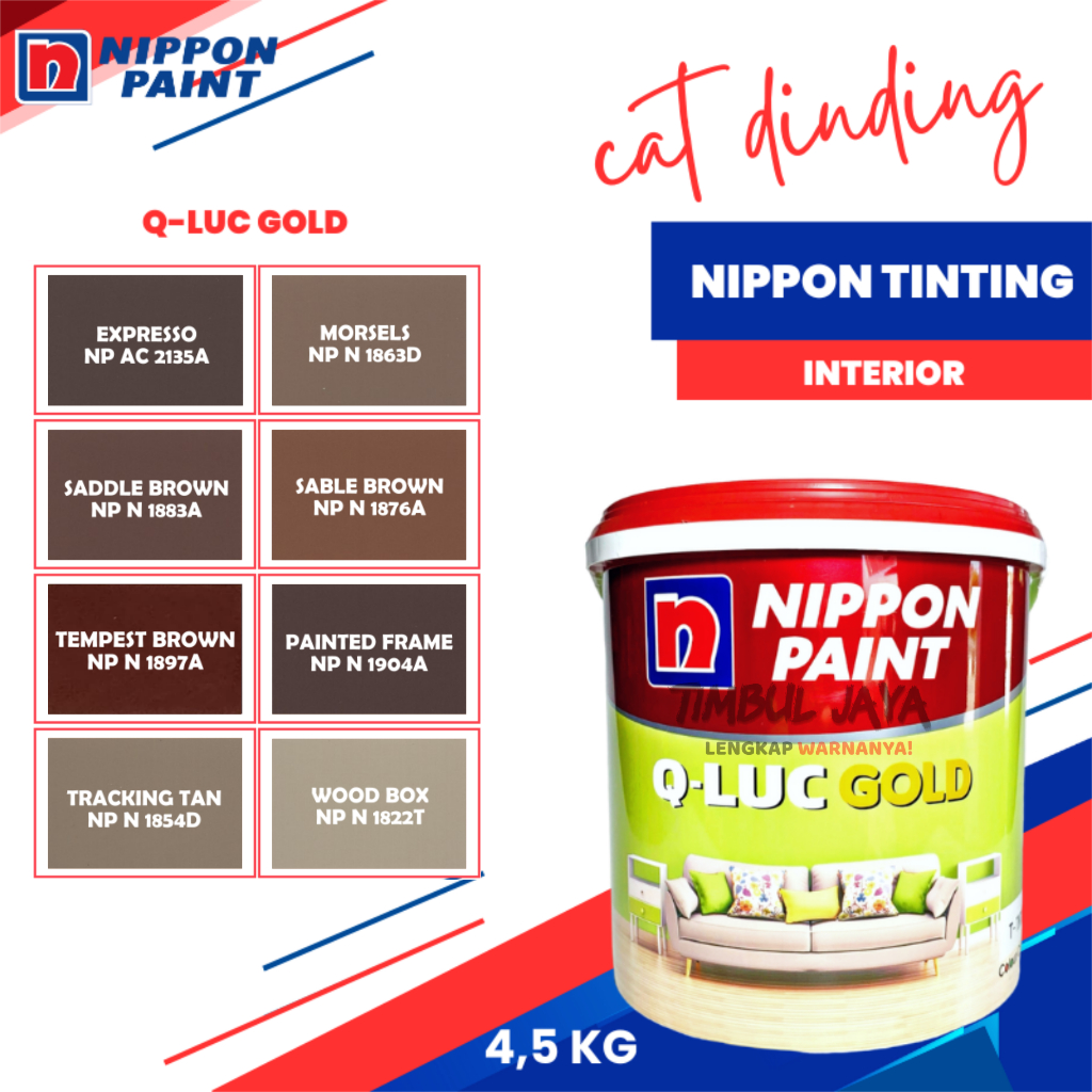 Jual Cat Tembok NIPPON QLUC GOLD 4,5Kg COKLAT / qluc nippon paint / cat ...