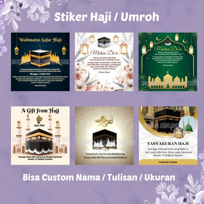 Jual Stiker oleh-oleh Haji Umroh Terima Kasih atas doa dan kehadirannya ...