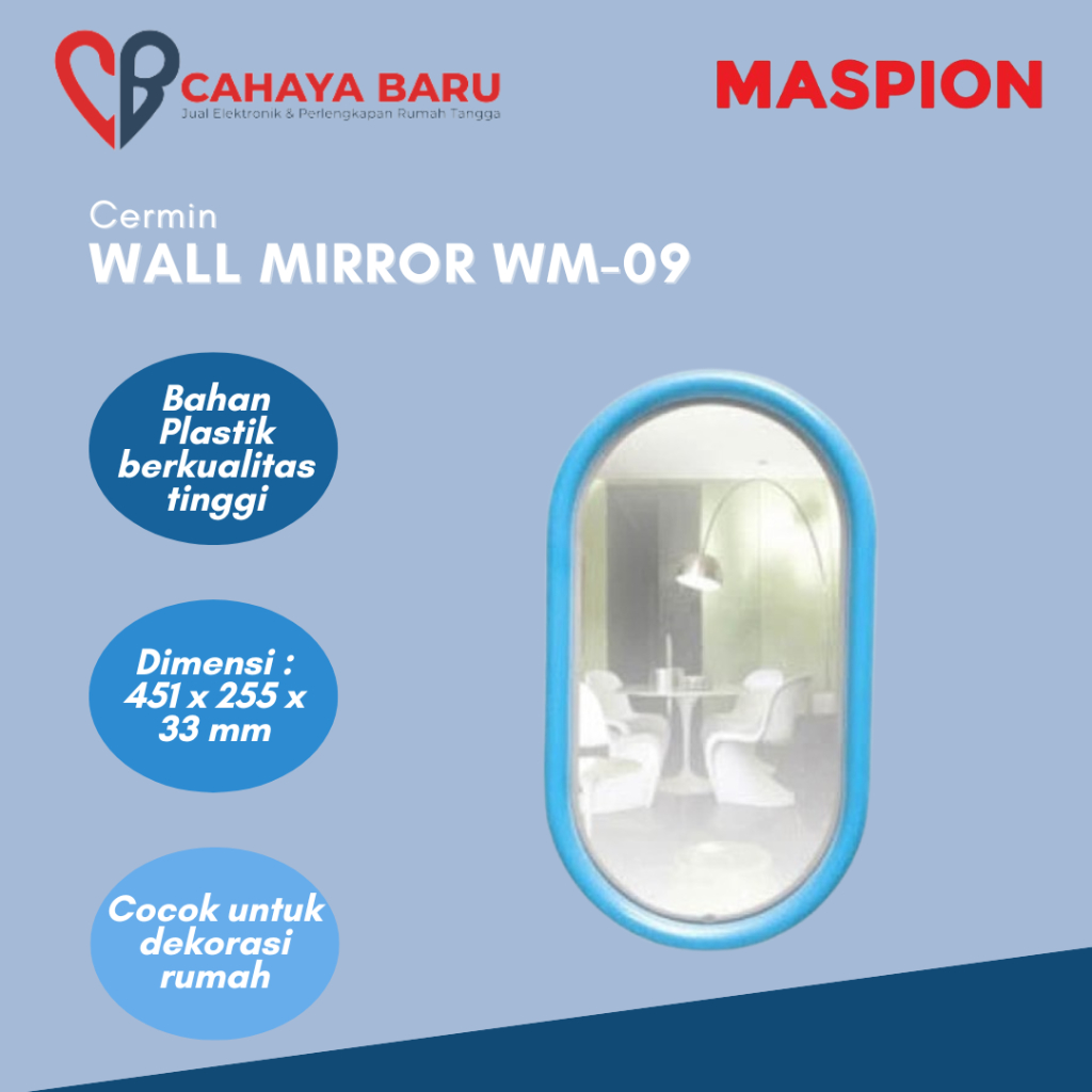 Jual MASPION WALL MIRROR WM-09 (KHUSUS GO-SEND) | Shopee Indonesia