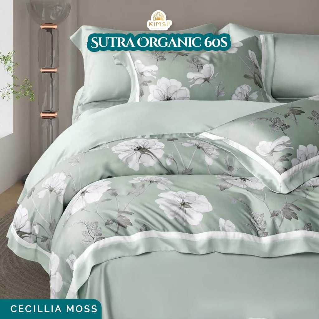 Jual BEDCOVER SET SPREI SUTRA ORGANIC 60S MOTIF BUNGA MINIMALIS BED ...