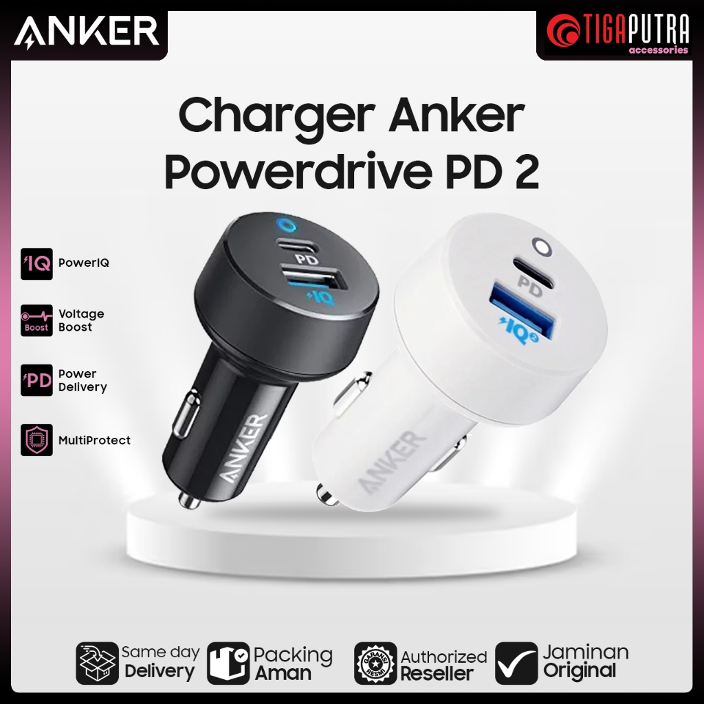 Jual Car Charger Anker PowerDrive PD 2 Fast Charging 25W | Shopee Indonesia