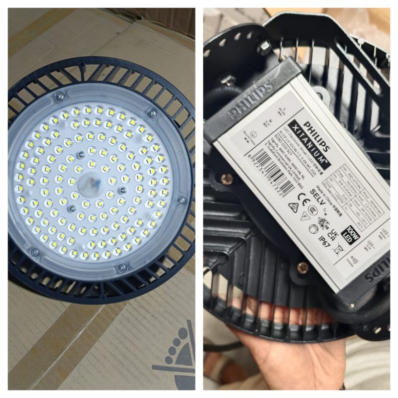 Jual lampu highbay ufo led 100w 150w 200w hanging gantung industri ...