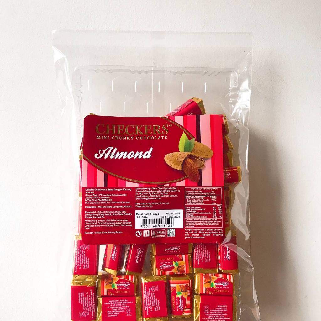 Jual Coklat Checkers Almond 300gr | Shopee Indonesia