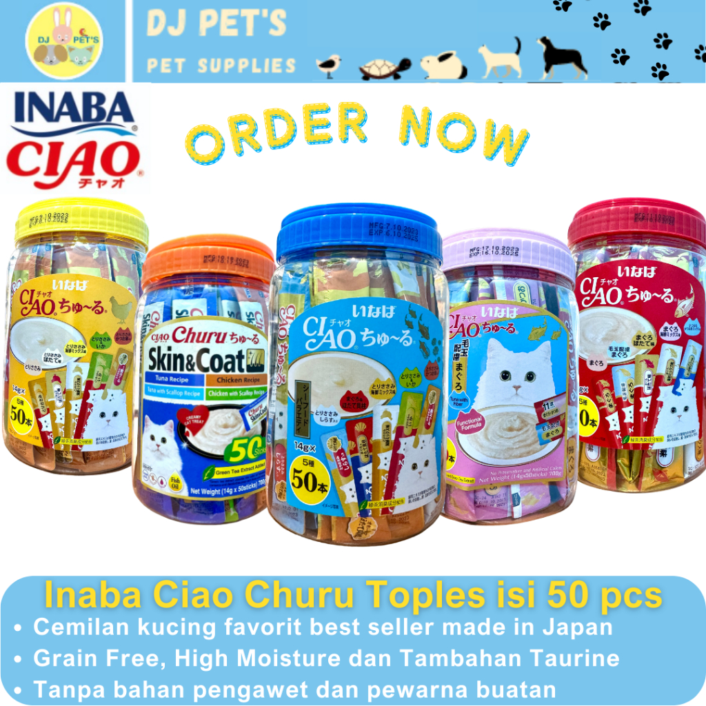 Jual Inaba Ciao Churu Toples isi 50 pcs Cemilan kucing made in japan | Shopee Indonesia