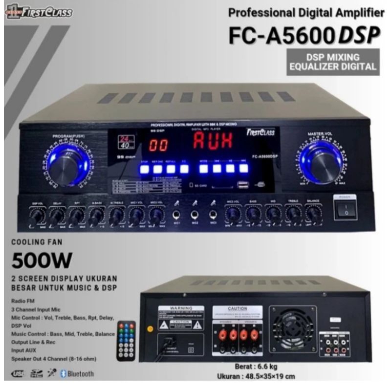 Jual power amplifier firstclass fc a5600 with 99 dsp effect | Shopee Indonesia