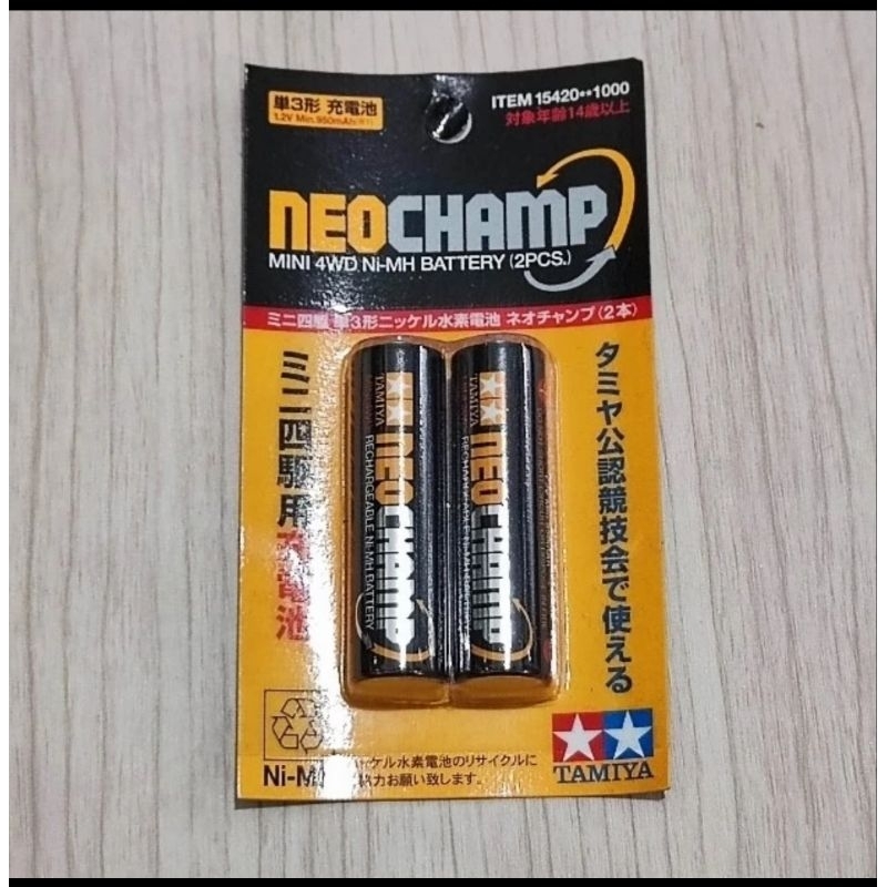 Jual tamiya 15420 neo champ recharge battery ni-mh baterai 2 pcs ...