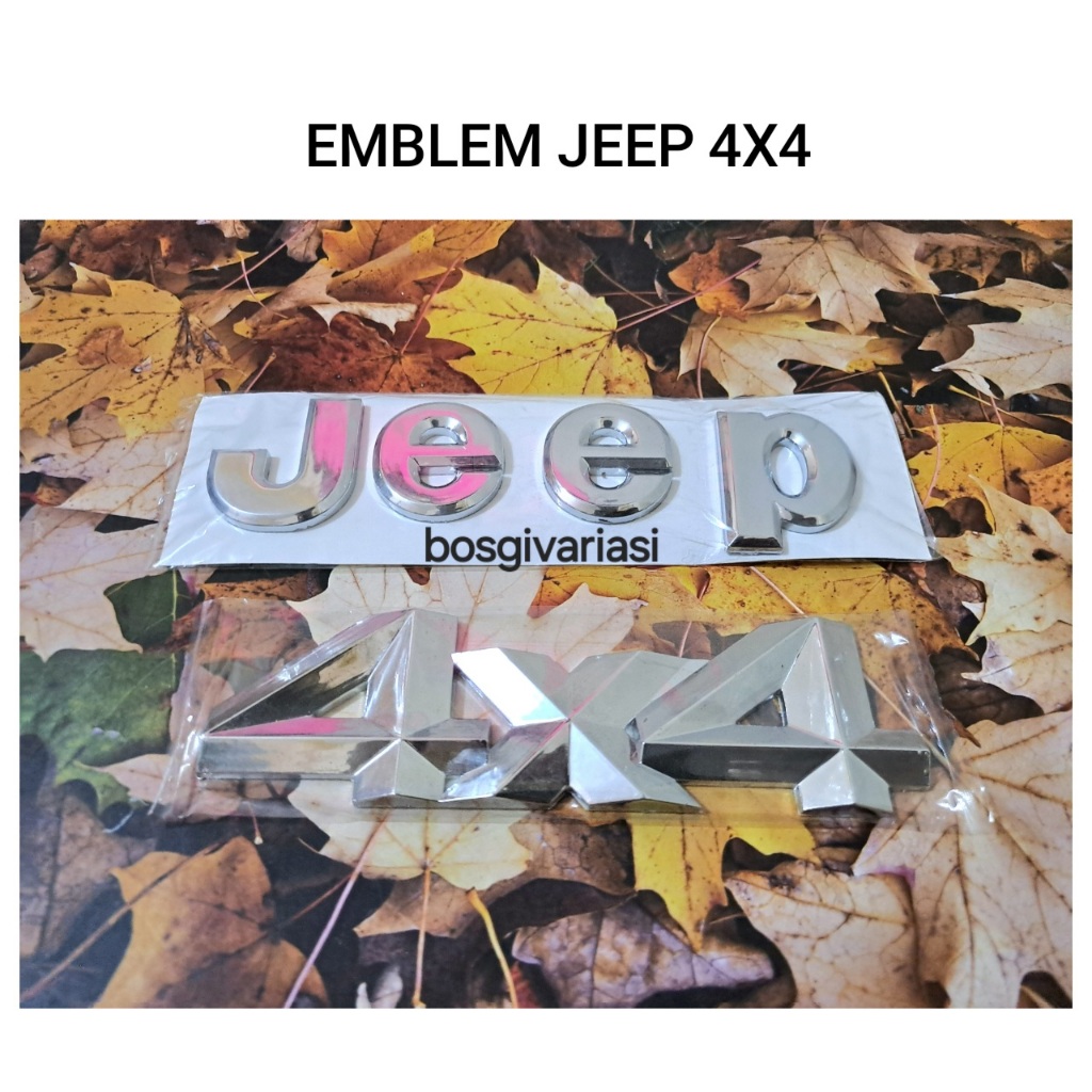 Jual Emblem Jeep 4x4 / emblem tulisan jeep 4x4 besar chrome / Logo jeep ...