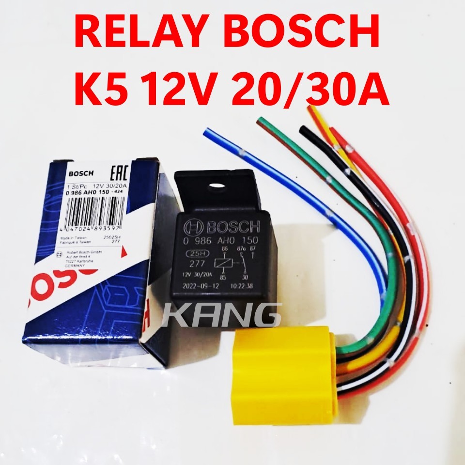 Jual Riley / Relay Kaki 5 12V 30/20A + Soket Relay Keramik Kaki 5 Bosch Original | Shopee Indonesia