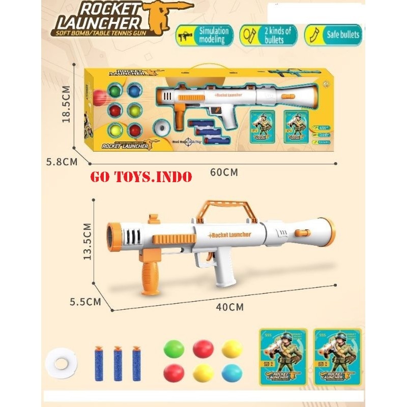 Jual Mainan Anak Rocket Launcher Peluru Busa Bisa Tempel Kaca/Mainan ...