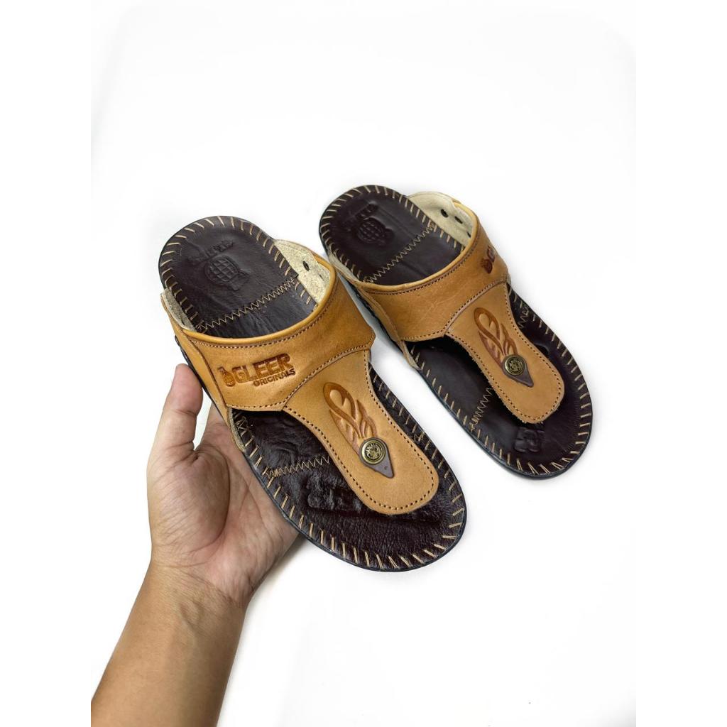 Jual Sendal japit pria full kulit asli awet dan kuat sandal laki-laki ...