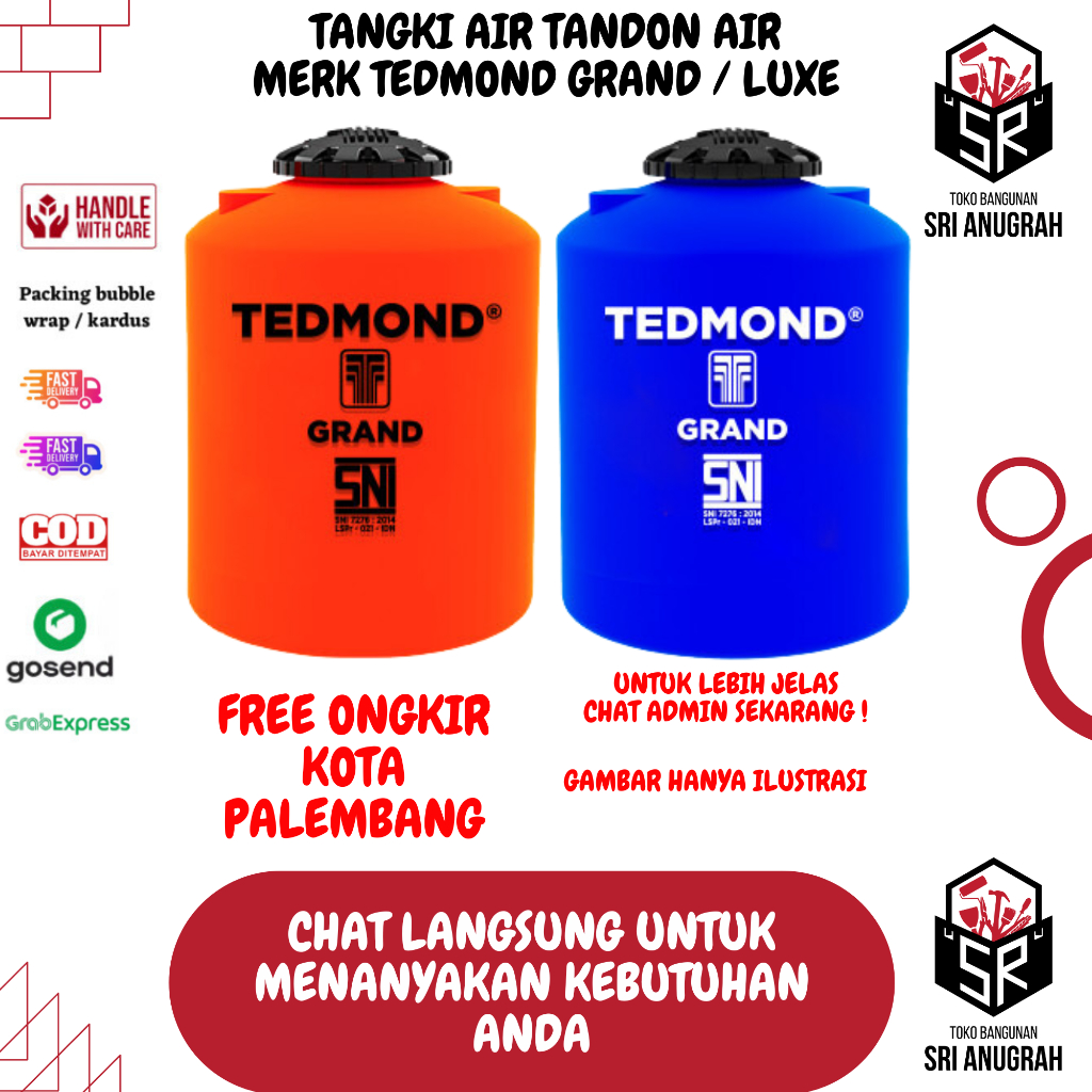 Jual TEDMOND GRAND LUXE Tangki Air Tando Air Vertikal 250L 350L 600L ...