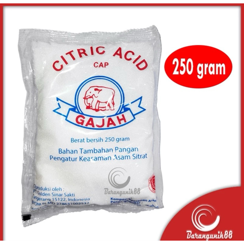 Jual (250 gram/satu bungkus) CITRUN / Citrit acid cap gajah 250 gram ...