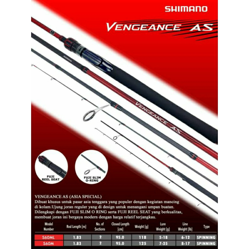 Jual Joran Pancing Shimano Vengeance AS S602M (Asia Series) | Shopee ...