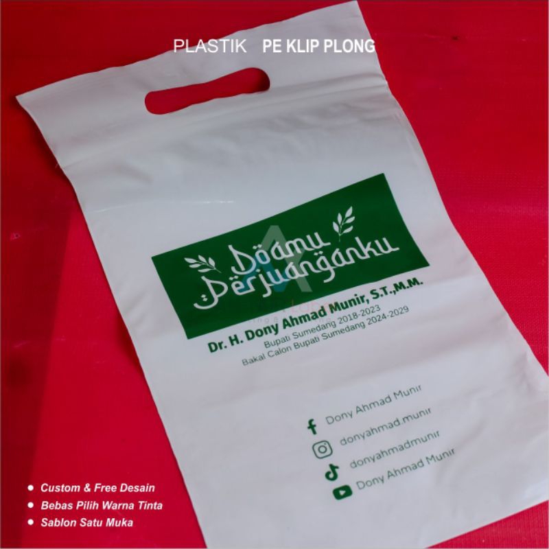 Jual PLASTIK PE KLIP PLONG 50MICRON/plastik pe klip/plastik packing ...