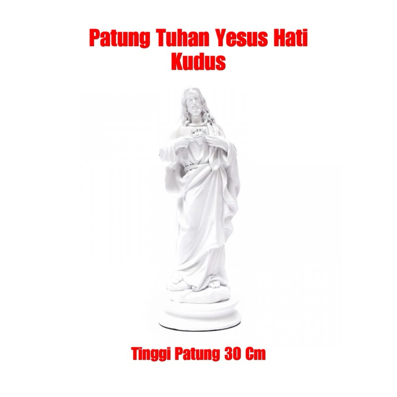 Jual Patung Tuhan Yesus Hati Kudus Putih - Patung Katolik Yesus Hati ...