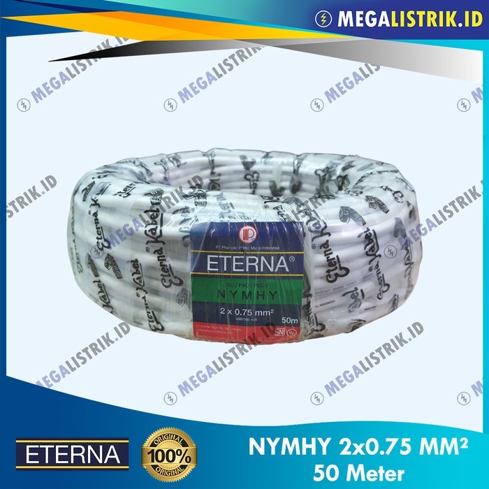 Jual ETERNA NYMHY 3X1.5 MM ( 50 METER ) / KABEL LISTRIK PUTIH SERABUT TEMBAGA NYM HY 3 X 1.5 MM ...
