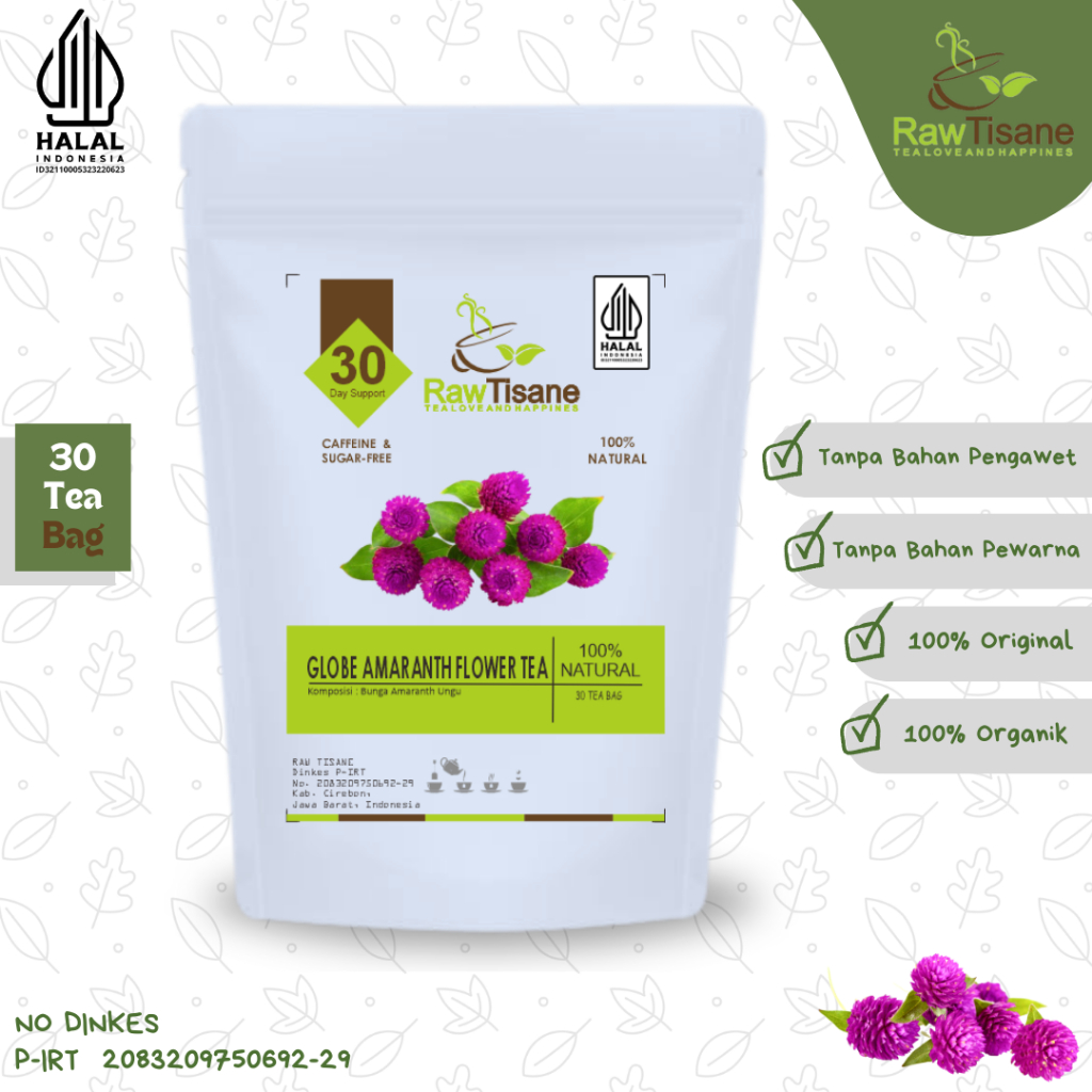 Jual RAW TISANE Globe Amaranth Flower Tea : Teh Celup Bunga Amaranth ...