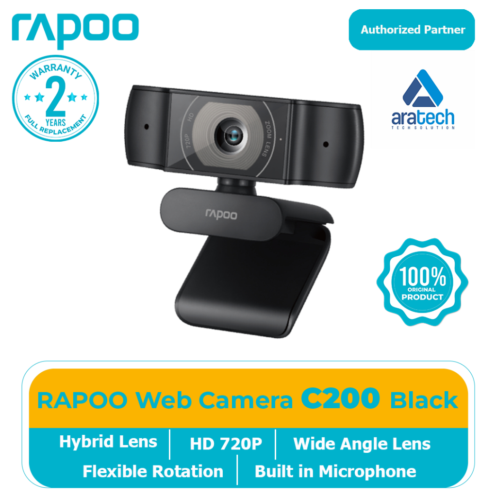 Jual Rapoo C200 Web Camera HD720 | Shopee Indonesia