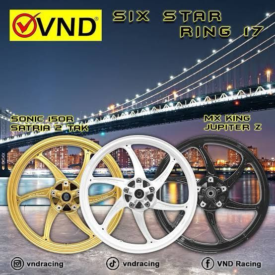 Jual Velg VND Six Star Gen 1 MXKING Hitam putih Gold 160 160/17 | Shopee Indonesia