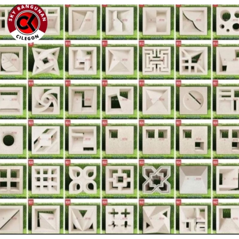 Jual Roster Minimalis / Roster Silica Beton Putih 20x20 CM | Shopee ...