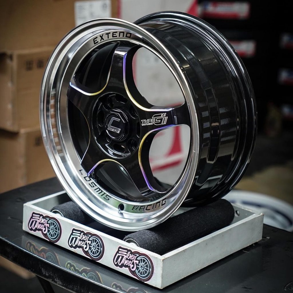 Jual Velg Racing Mobil Samlong Style Cosmis Type G Ring 15 PCD 4x100 Lebar 6.5 ET 42 Gloss Black ...