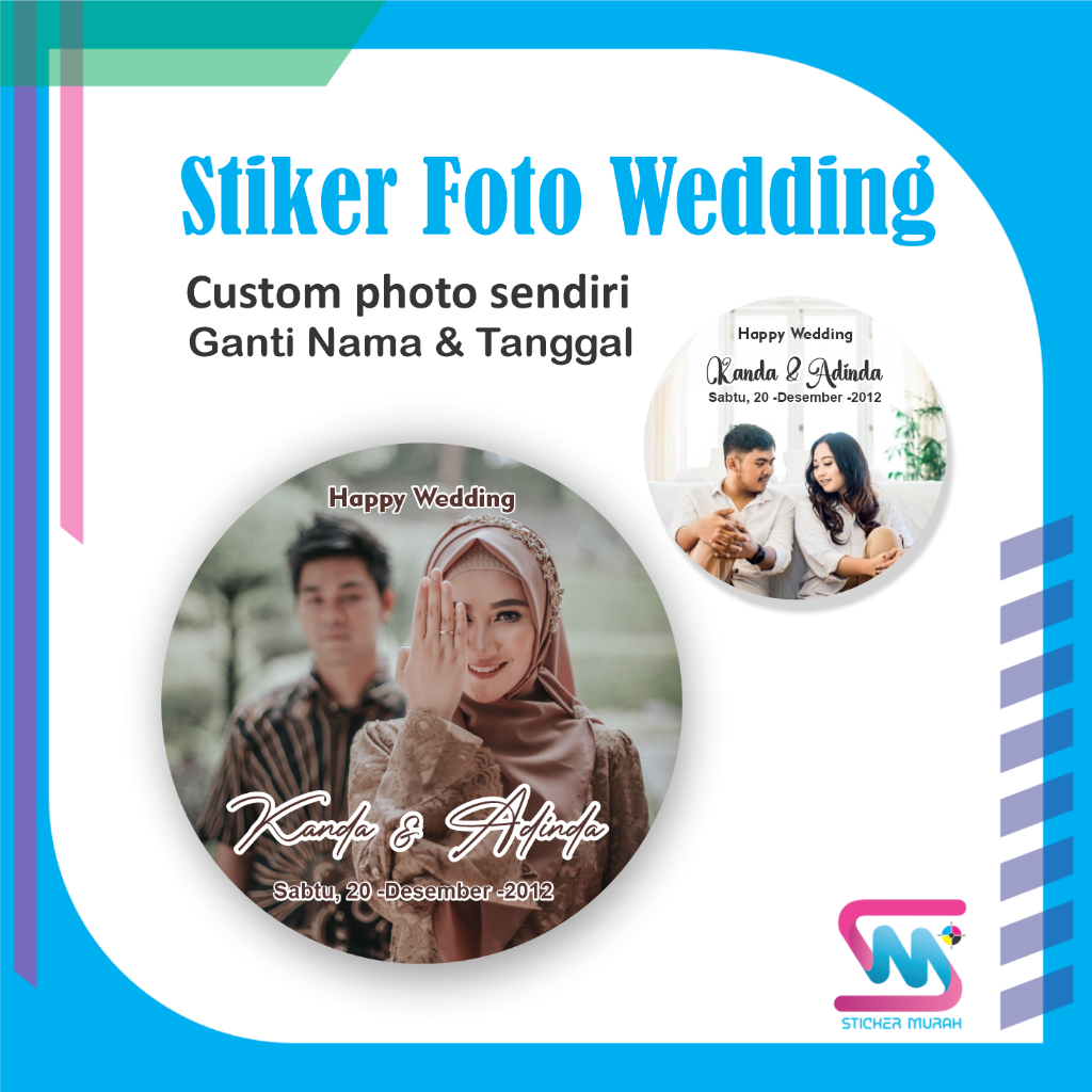 Jual Stiker Murah Bandung - Print Sticker Custom Foto Wedding | Shopee ...