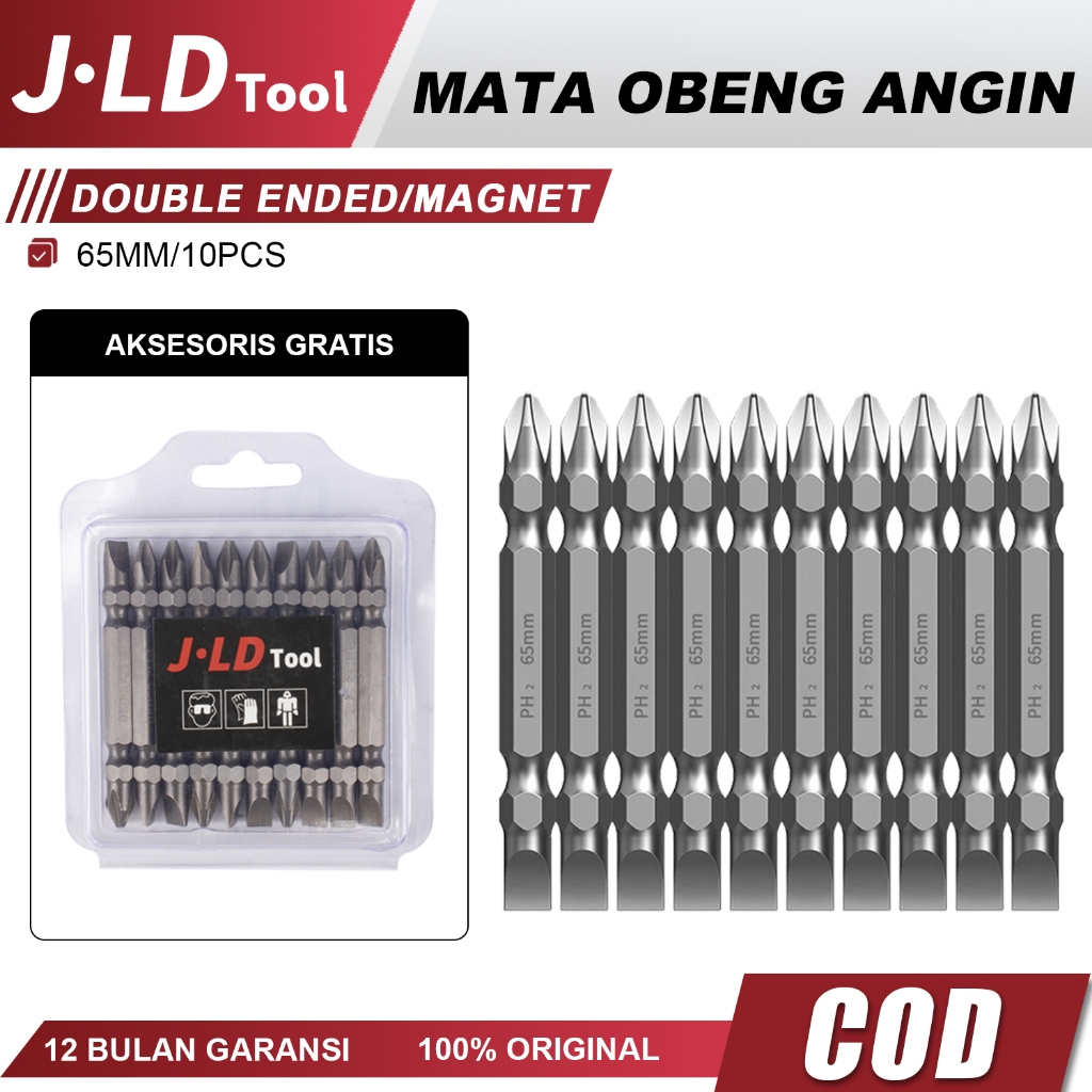 Jual JLD 10PCS Mata Obeng Angin Magnet PH2 65mm Double Ended ...