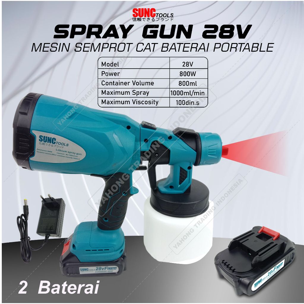 Jual Mesin Cat Baterai Portable Semprot Cat Baterai Cordless Spray Gun ...