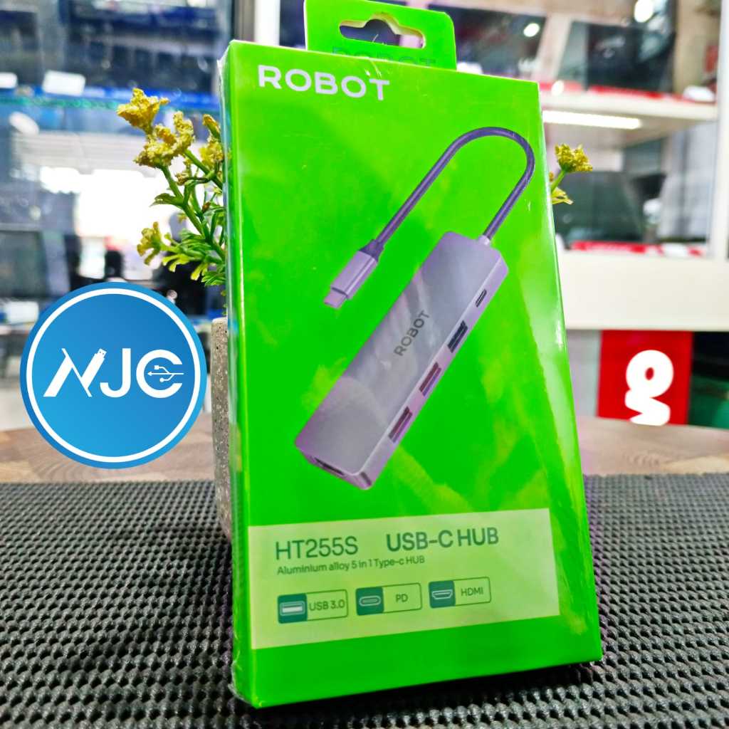 Jual Usb Hub Robot Type C Ht255s Multiport 5 In1 Usb C Adapter Shopee