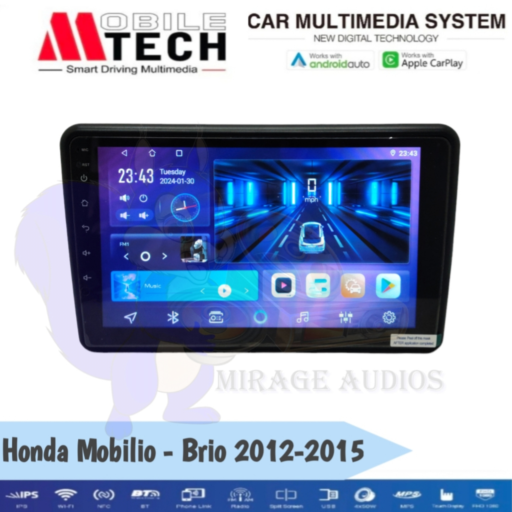 Jual Head Unit Android Mtech For Honda Brio - Mobilio 2012-2015 9 inch ...