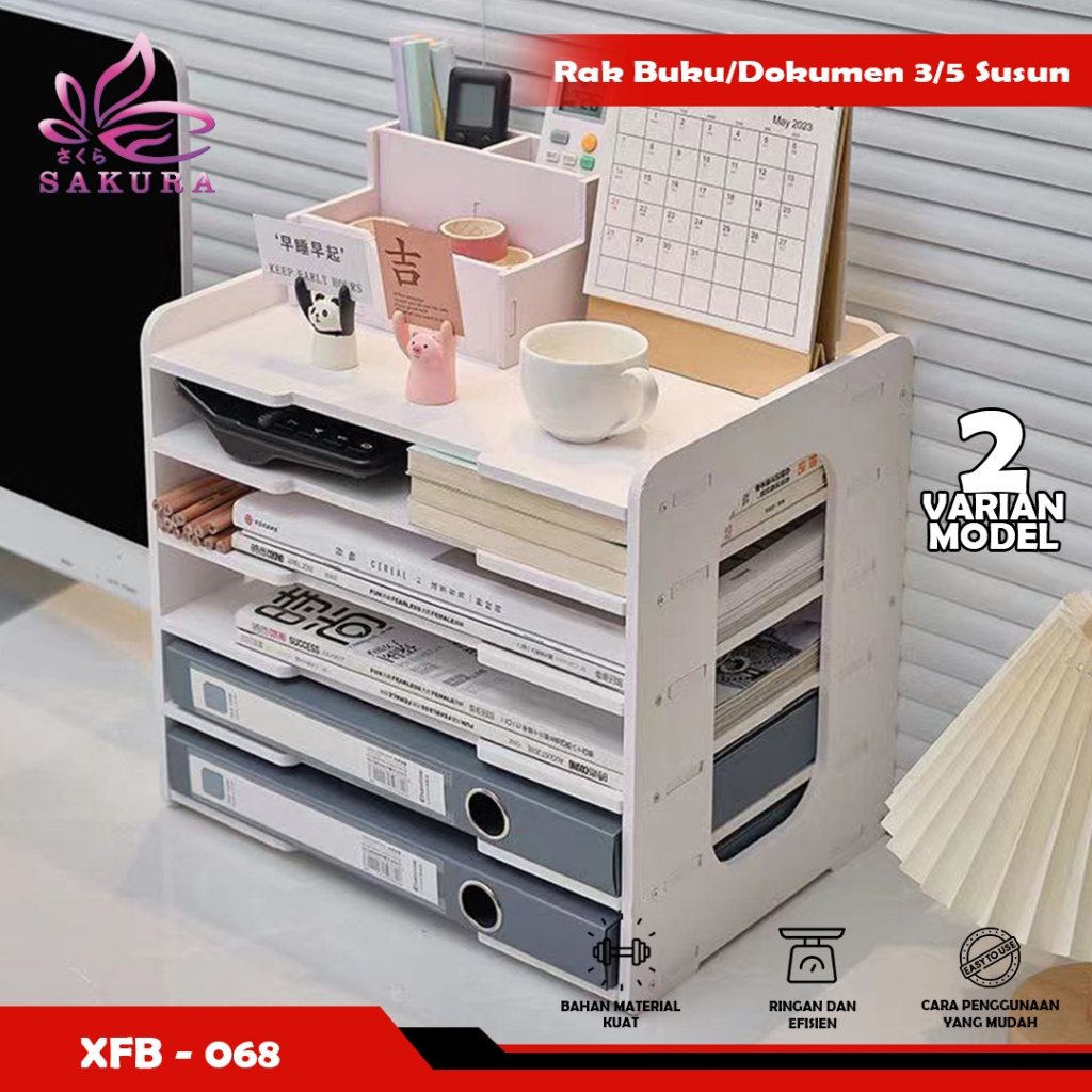 Jual Rak Penyimpanan Buku Organisasi Puing-puing Meja Kertas A4 ...