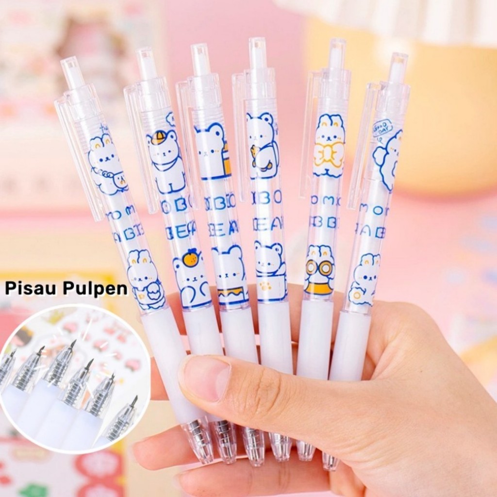 Jual Pisau pulpen Cutter kertas stiker mekanik Mini pen cutter knife ...