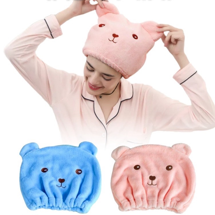 Jual HANDUK KERAMAS MANDI TOPI PENGERING RAMBUT KEPALA HAIR TOWEL ...