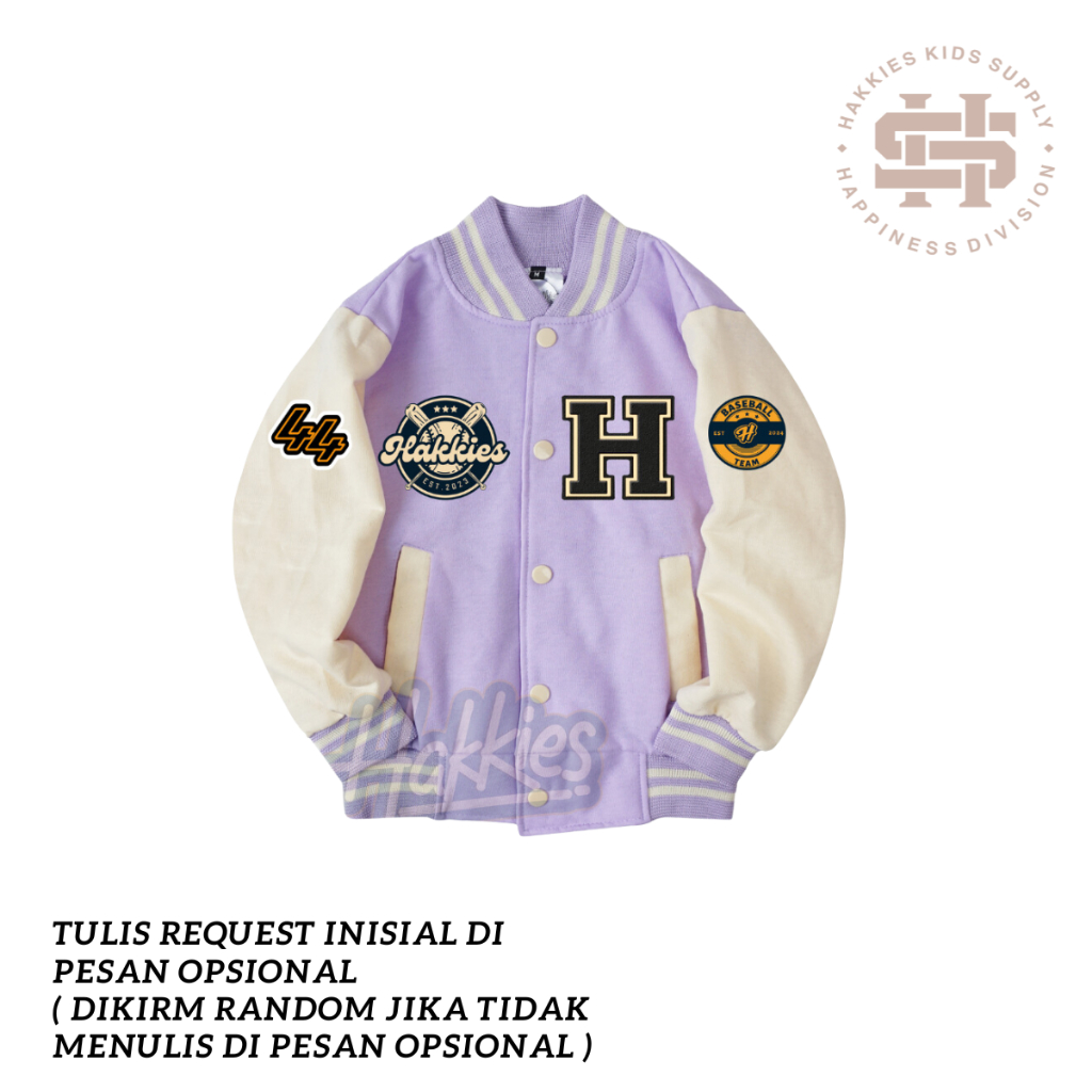 Jual HAKKIES Varsity Jacket Baseball Anak Inisial A-Z Laki Laki ...