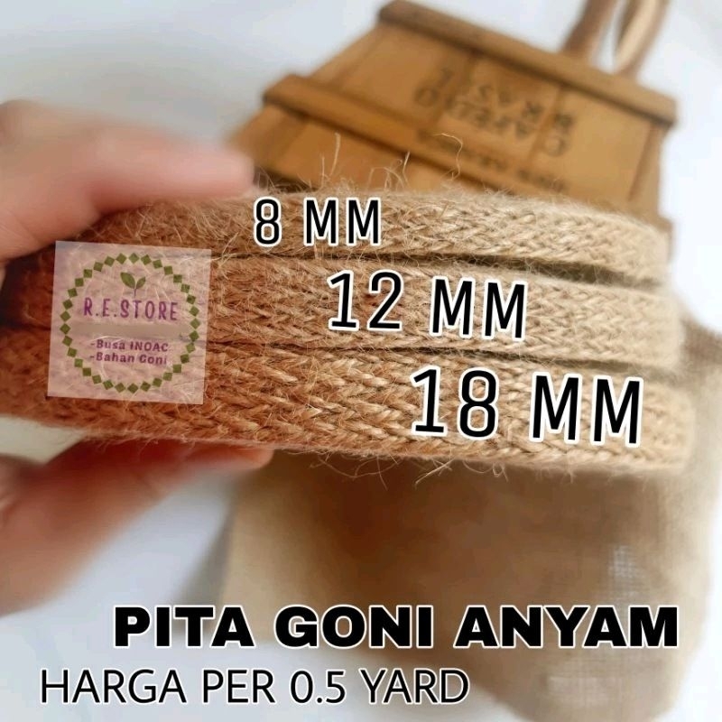 Jual Per 0.5 Yard-Pita Goni Anyam - Tali Goni Anyaman - Braided Jute ...