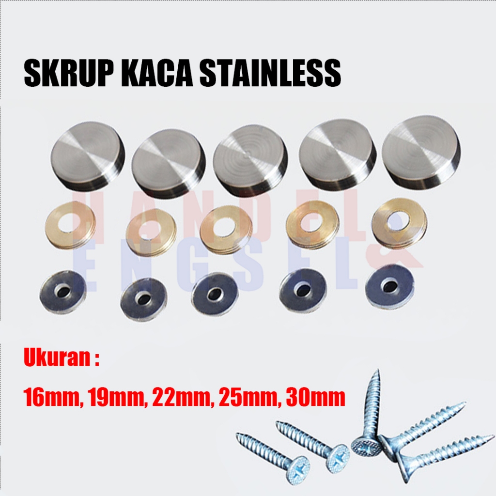 Jual Tutup Sekrup Kaca STAINLESS STEEL Dop Screw Skrup Dop Sekrup Kaca ...