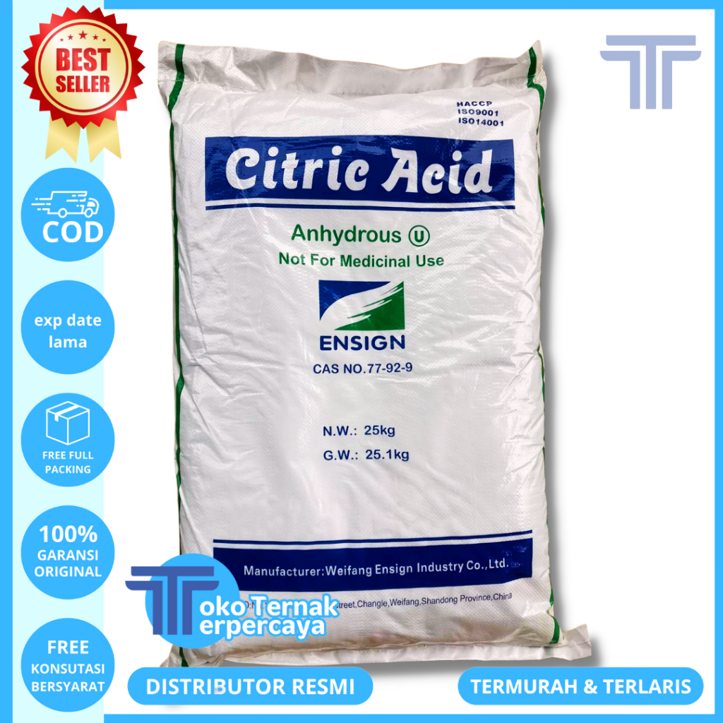Jual CITRIC ACID ANHYDROUS 1KG - Citroen Asam Sitrat - Asam Sitrun Food ...