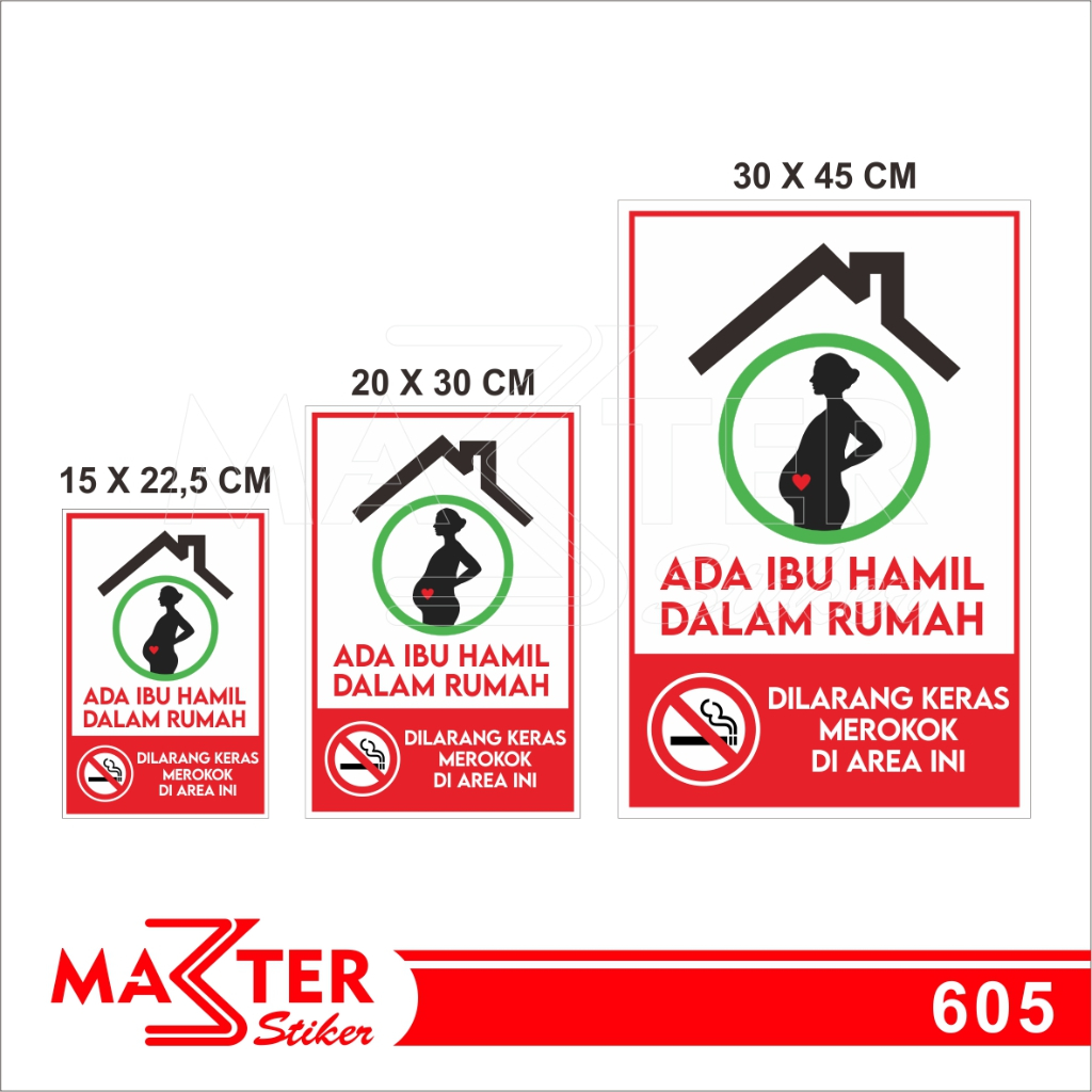 Jual 605 - Stiker Ada Ibu Hamil Dalam Rumah, Sticker Vinyl, Premium ...