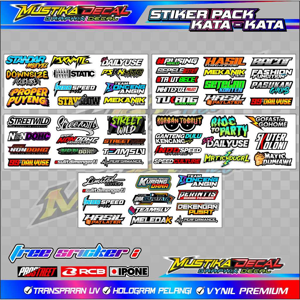 Jual STICKER PACK KATA-KATA RACING VIRAL / STICKER RACING / STICKER ...