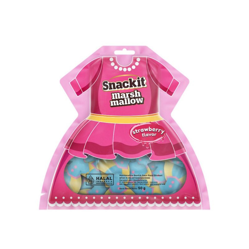 Jual Snackit Marshmallow Bentuk Gaun Rasa Strawberry 50gr | Shopee ...