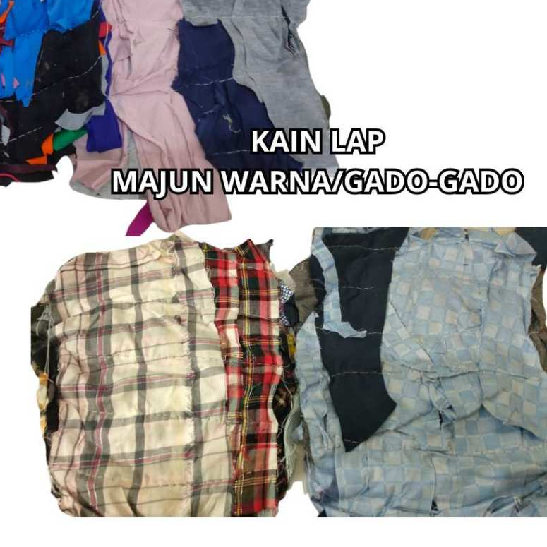 Jual KAIN LAP MAJUN WARNA 1/2 KG / 1 KG | Shopee Indonesia