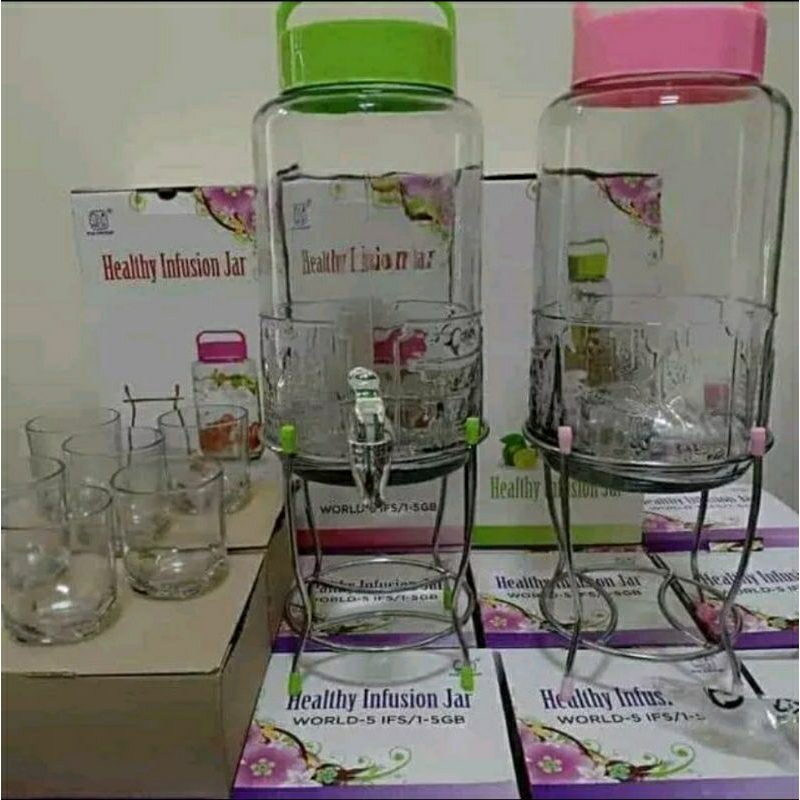 Jual DISPENSER KACA HEALTHY INFUSION JAR | Shopee Indonesia